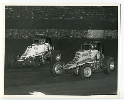 Bubby Jones #2 & Bill Bears #12 CRA Sprint Car Photo 8"x10" Ascot Park ...
