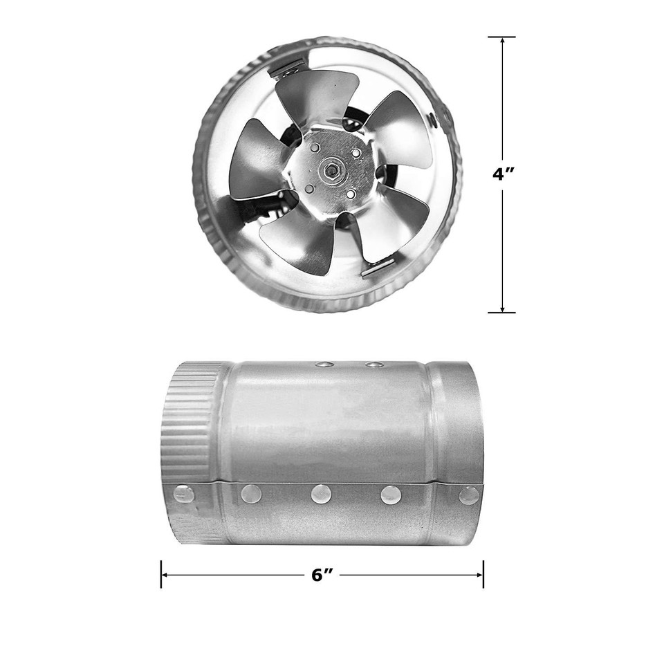 iPower ETL Certified 4" Booster Fan Inline Duct Vent Exhaust Intake ...