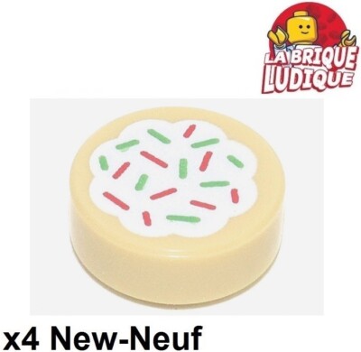 LEGO 4x Tile Round Decorated 1x1 Cookie Cake Strands Sprinkle ...