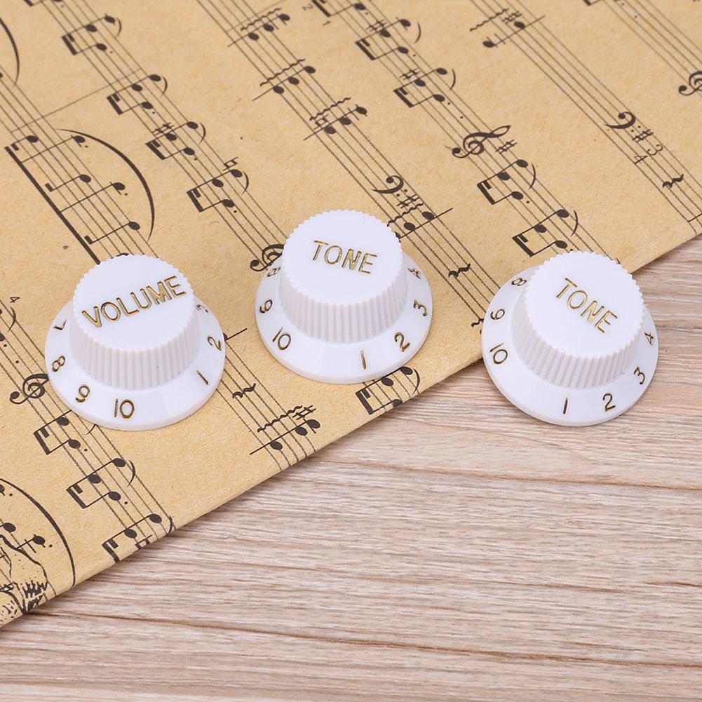 3pcs Plastic Electric Guitar Bass Volume Knob Potentiometer Caps(White ...