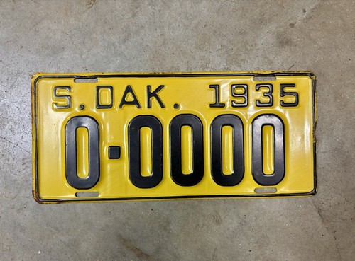 1935 South Dakota SAMPLE License Plate 0-000 | eBay