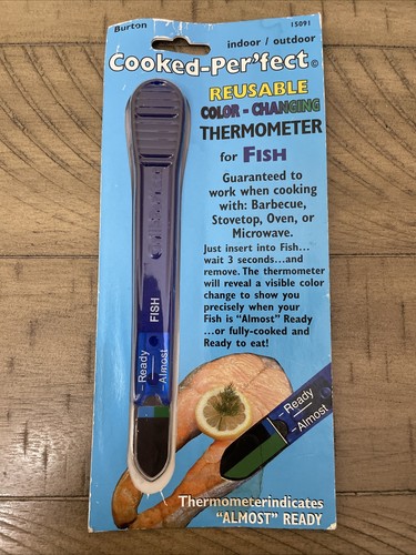 Burton Cooked Perfect Reusable Color Changing Thermometer for Fish ...
