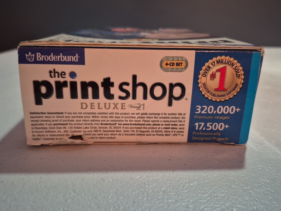 Broderbund The PrintShop Deluxe Version 21 - Four CD Set Excellent ...