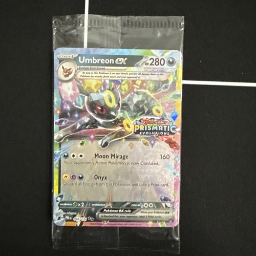Umbreon Ex Stamped Pokemon Prismatic Evolutions Promo Surprise Box 60/ ...