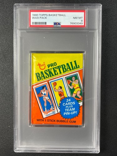 1980 TOPPS BASKETBALL WAX PACK PSA 8 FACTORY SEALED 24 CARDS NBA NM-MT ...