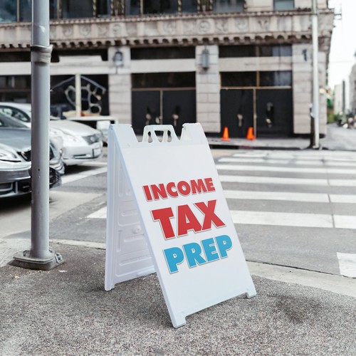 Income Tax Preparation Heavy Duty A-Frame Sidewalk Sign Professional ...