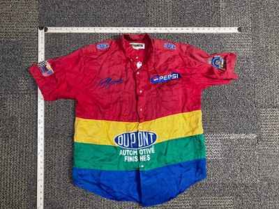 Rare Vintage Jeff Hamilton Jeff Gordon Rainbow NASCAR Button Down Shirt ...