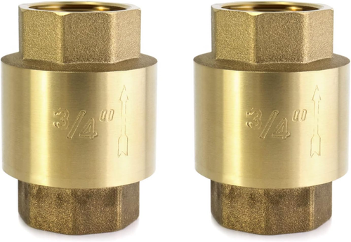 In-Line Check Valve Brass, 3/4" Female One Way Check Valves, 2 Pack ...