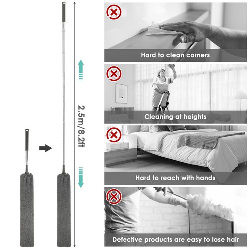 Gap Dust Cleaner Retractable Microfiber Gap Dust Brush Flexible Long ...