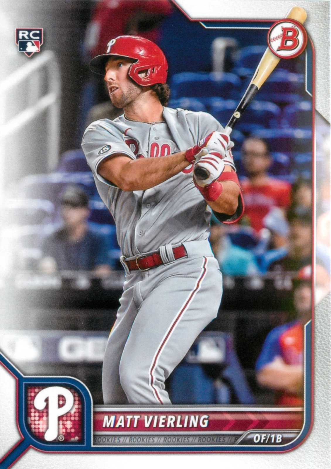 Matt Vierling RC 2022 Topps Bowman Baseball Rookie Card#89 Philadelphia ...