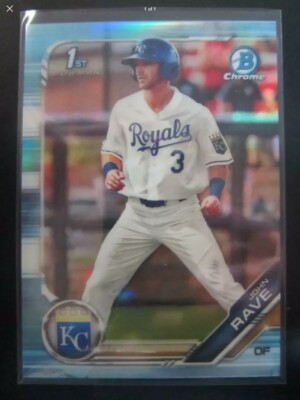 John Rave 2019 Bowman Chrome Draft Sky Blue Refractor #BDC144 Royals | eBay