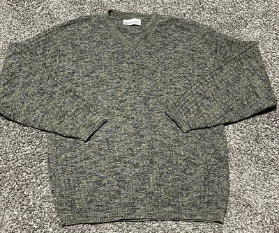 Fieldmaster Men's Green Wool Blend V Neck Sweater Size Large | eBay