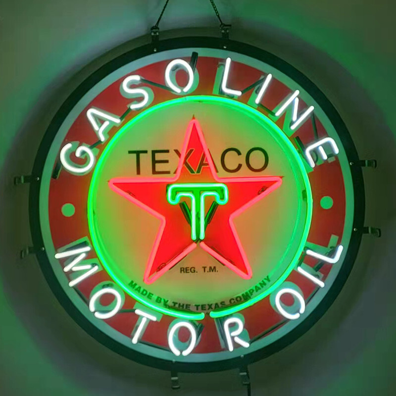 Texaco Gasoline Neon Sign Gas Station Wall Decor HD Printing Artwork ...