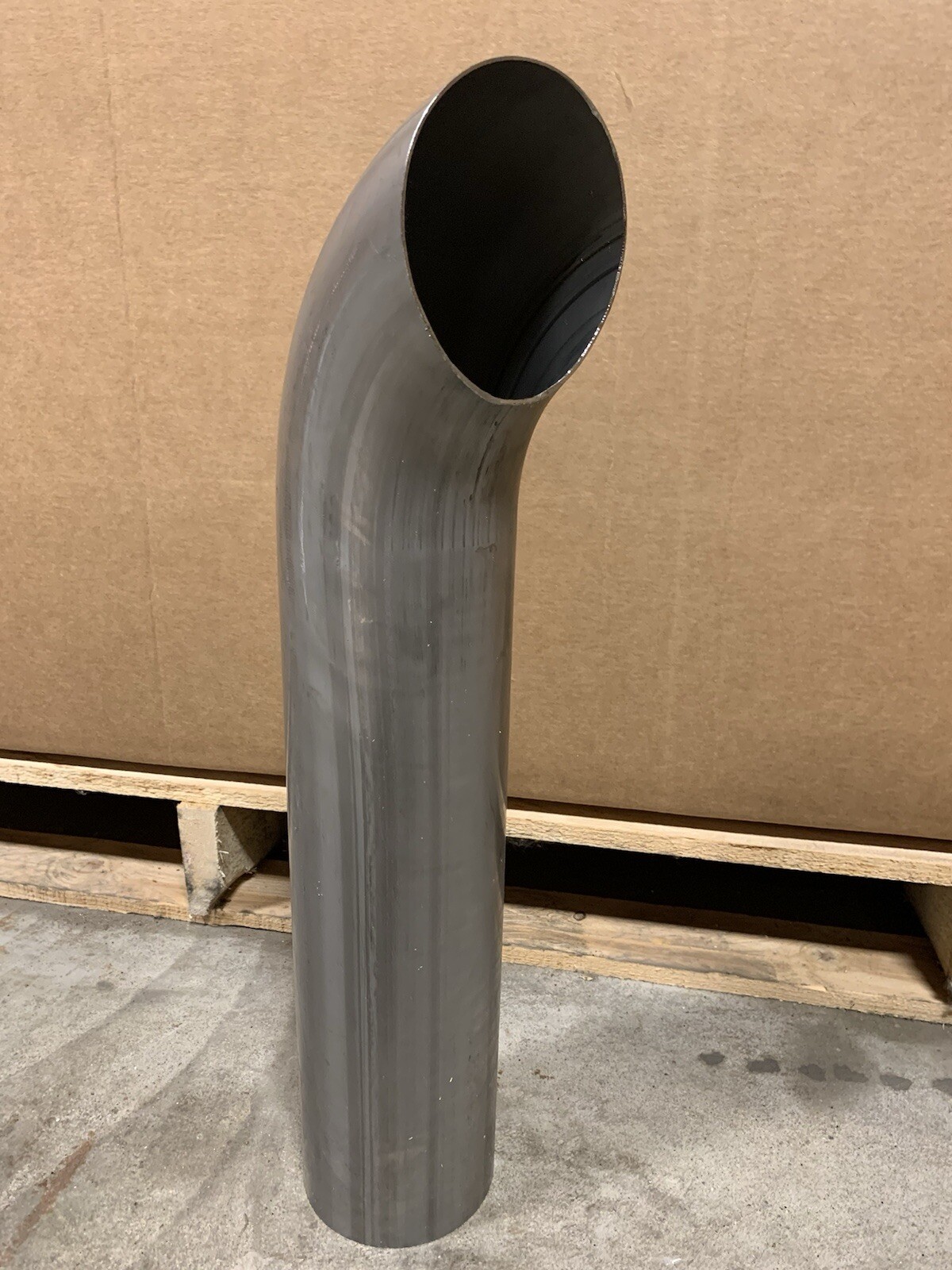 "4""x20"" 304 Stainless Steel Exhaust Stack Curved Top (pair) | Round ...