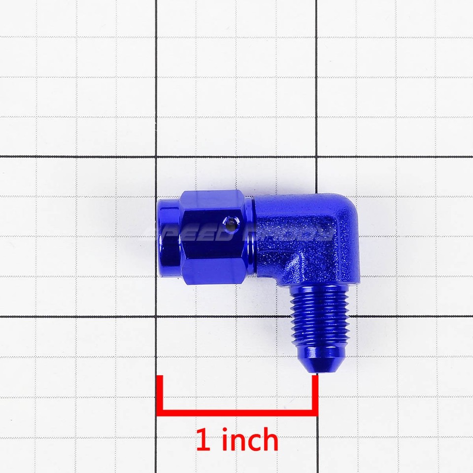 3AN AN-3 3/16" MALE FEMALE 90 DEGREE BULKHEAD FLARE BLUE ALUMINUM ...