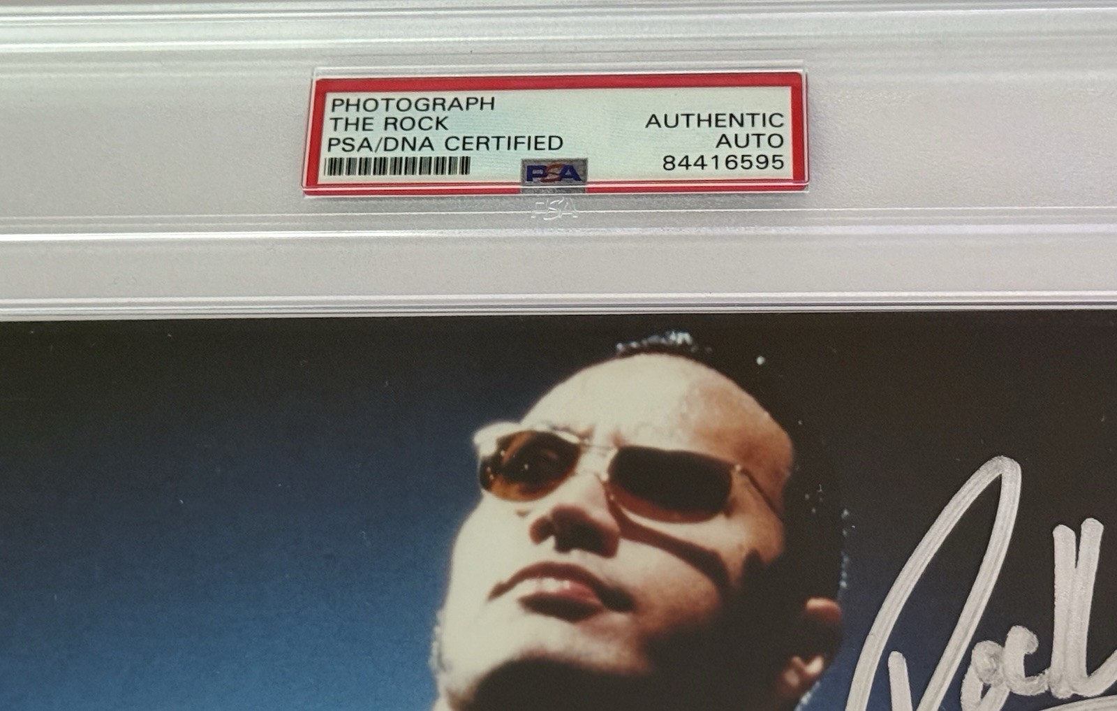 WWE THE ROCK SIGNED 8X10 WRESTLING PHOTO ENCAPSULATED BY PSA COA WITH ...