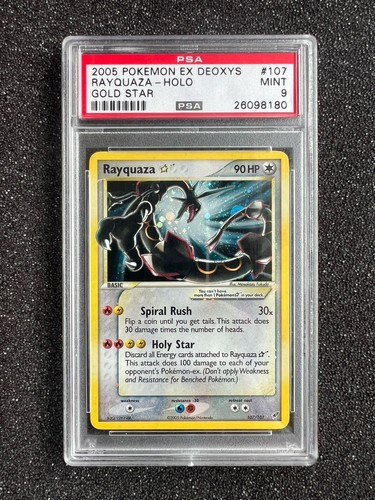 2005 Pokémon Gold Star Rayquaza EX Deoxys Holo #107 - PSA 9 - MINT | eBay