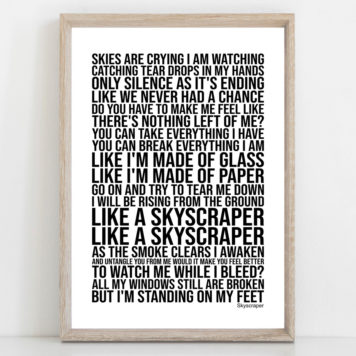 Demi Lovato Skyscraper Lyrics