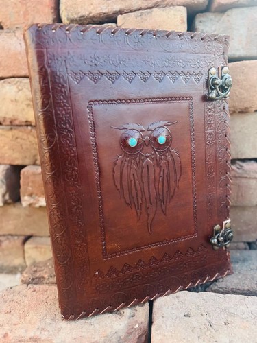 Leather Ring Binder Owl Folder Cover Notebook Office | eBay