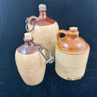 Antique Mini Jugs Little Brown Jugs Lot Of 3 | eBay