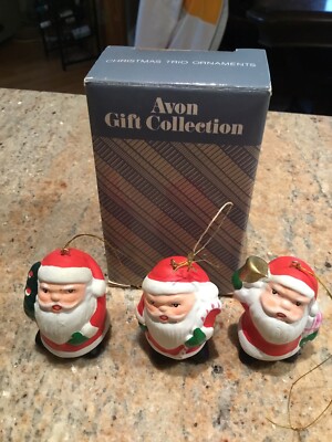 Vintage Avon Ornament, Santa Christmas Trio | eBay