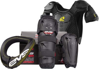 EVS SLAM COMBO PACK: ELBOW PADS KNEE GUARDS NECK COLLAR ROOST DEFLECTOR "MINI" | eBay