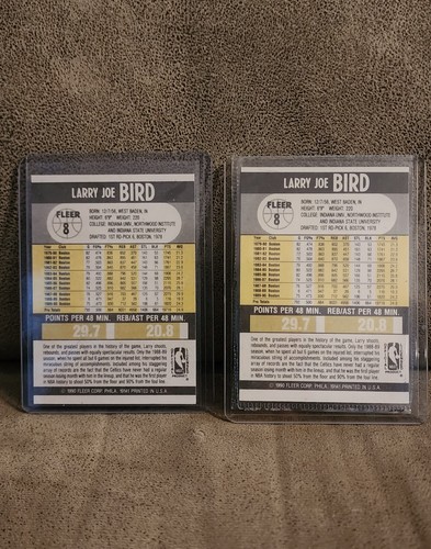 Fleer 1990 Larry Bird *Error Card X2!! Both Near Mint And Ready For ...
