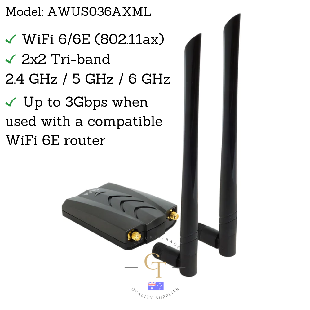 ALFA NETWORK AWUS036AXML USB-C WiFi 6E Long Range Tri Band 6Ghz WiFi ...