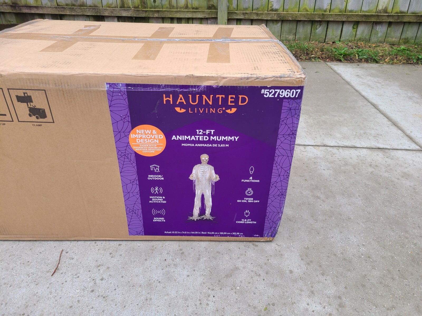 12ft Giant Animatronic Skeleton Mummy LED Lighted Halloween Local ...