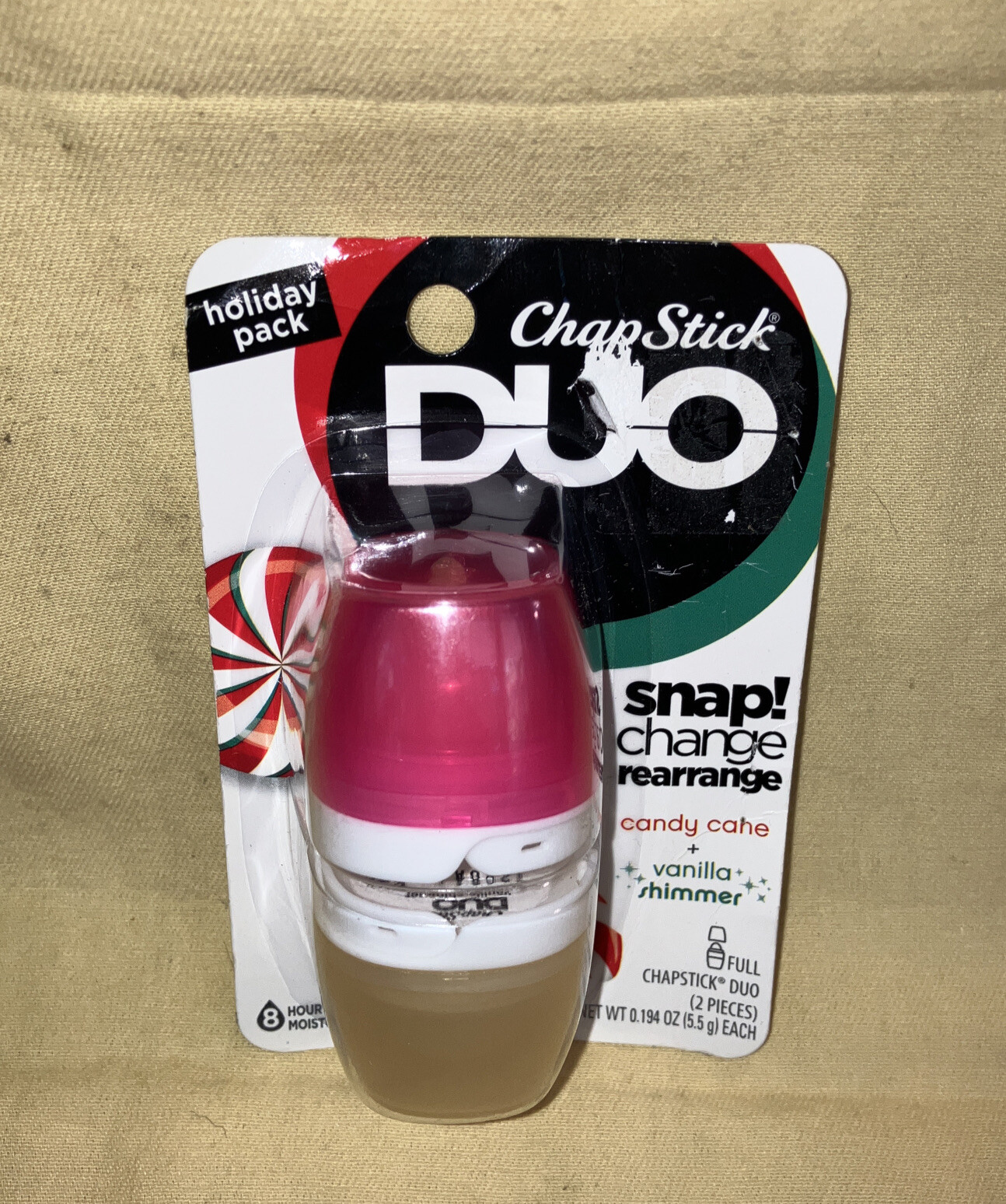ChapStick Duo Candy Cane Vanilla Shimmer Holiday Pack. for sale online ...