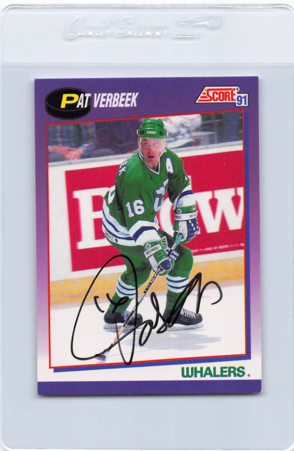 1991/92 Score #70 Pat Verbeek Whalers Signed Auto *J6960 | eBay