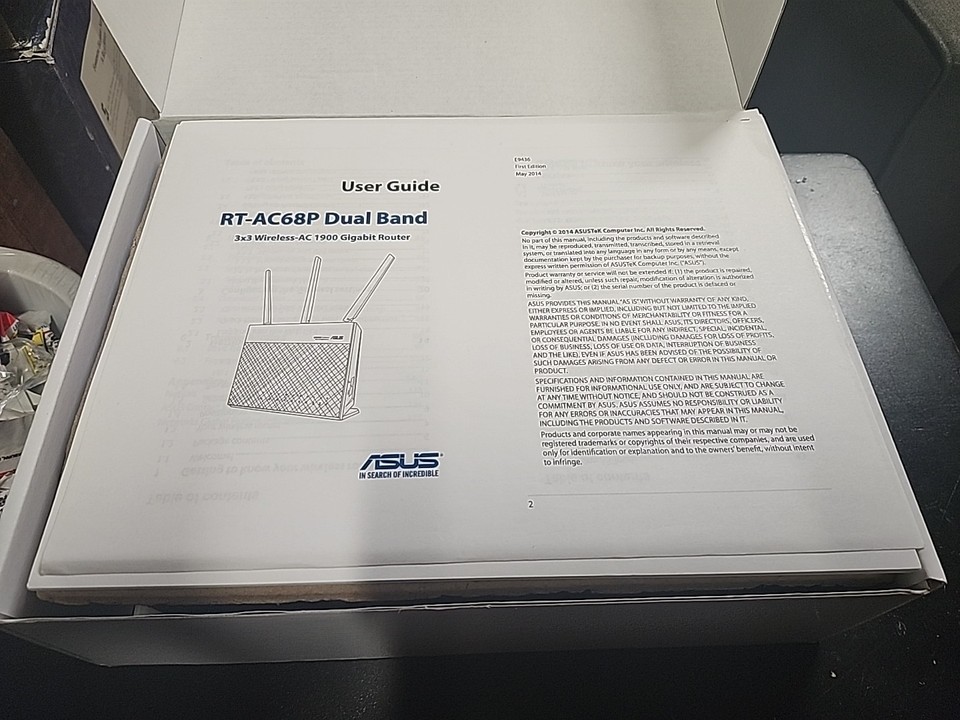 Asus RT-AC68P Wi-Fi dual-band gigabit Router 802.11ac Ethernet Wireless ...