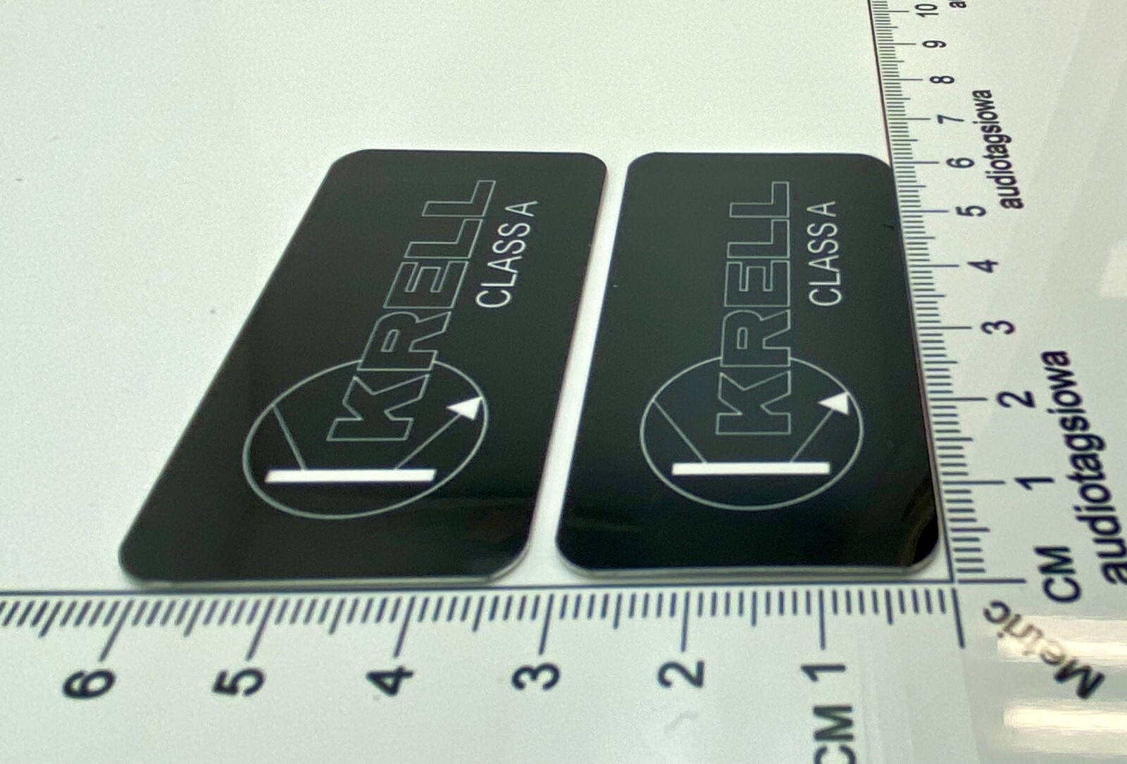 Krell Class A Amplifier Badges Logo Pair Custom Made Black & White ...