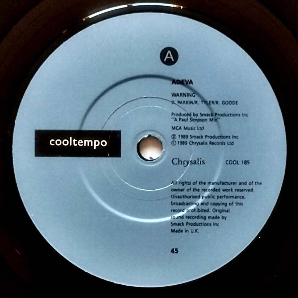 Adeva - Warning! / Respect [7" 45 rpm Single] UK Import Picture Sleeve ...