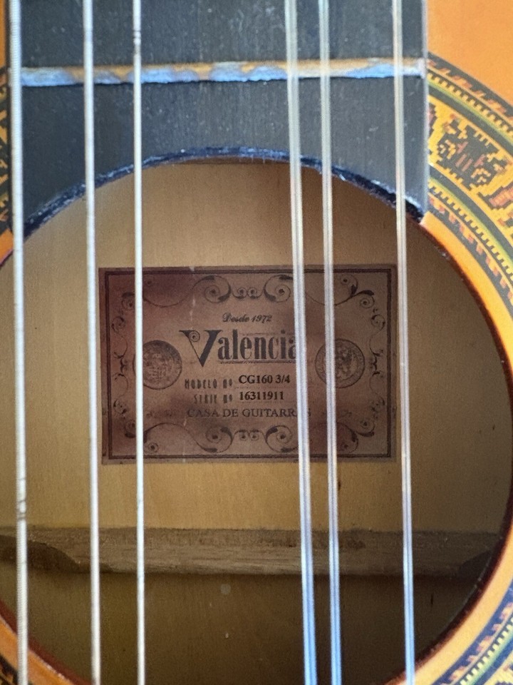 Valencia acoustic guitar,has all its strings,wood,good condition | eBay