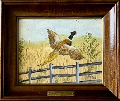 William T Rehm Jr, 1979, Oil Painting, signed "The Ringneck", 10x8 ...