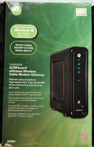 Motorola SBG6580 SURFboard 343 Mbps 4 Port Gigabit Wireless Cable Modem ...