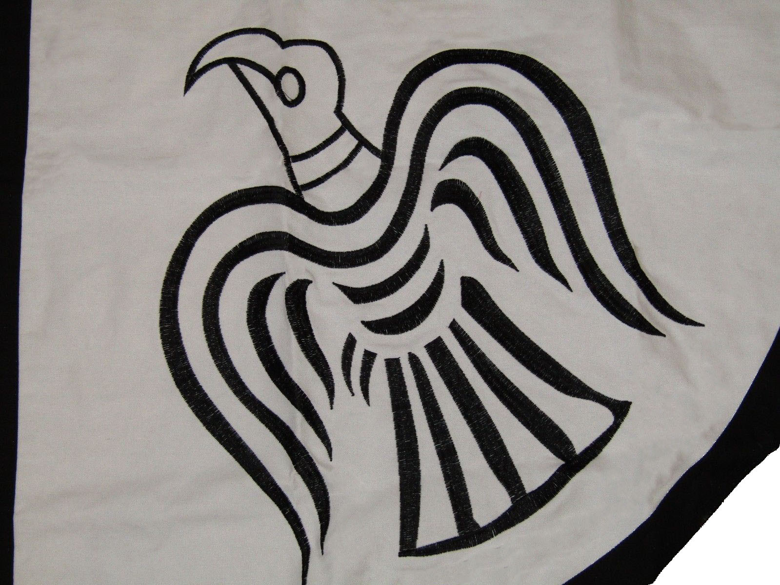 2x3 VIKING RAVEN FLAG SEWN & EMBROIDERED COTTON BANNER NORSE MYTHOLOGY ...