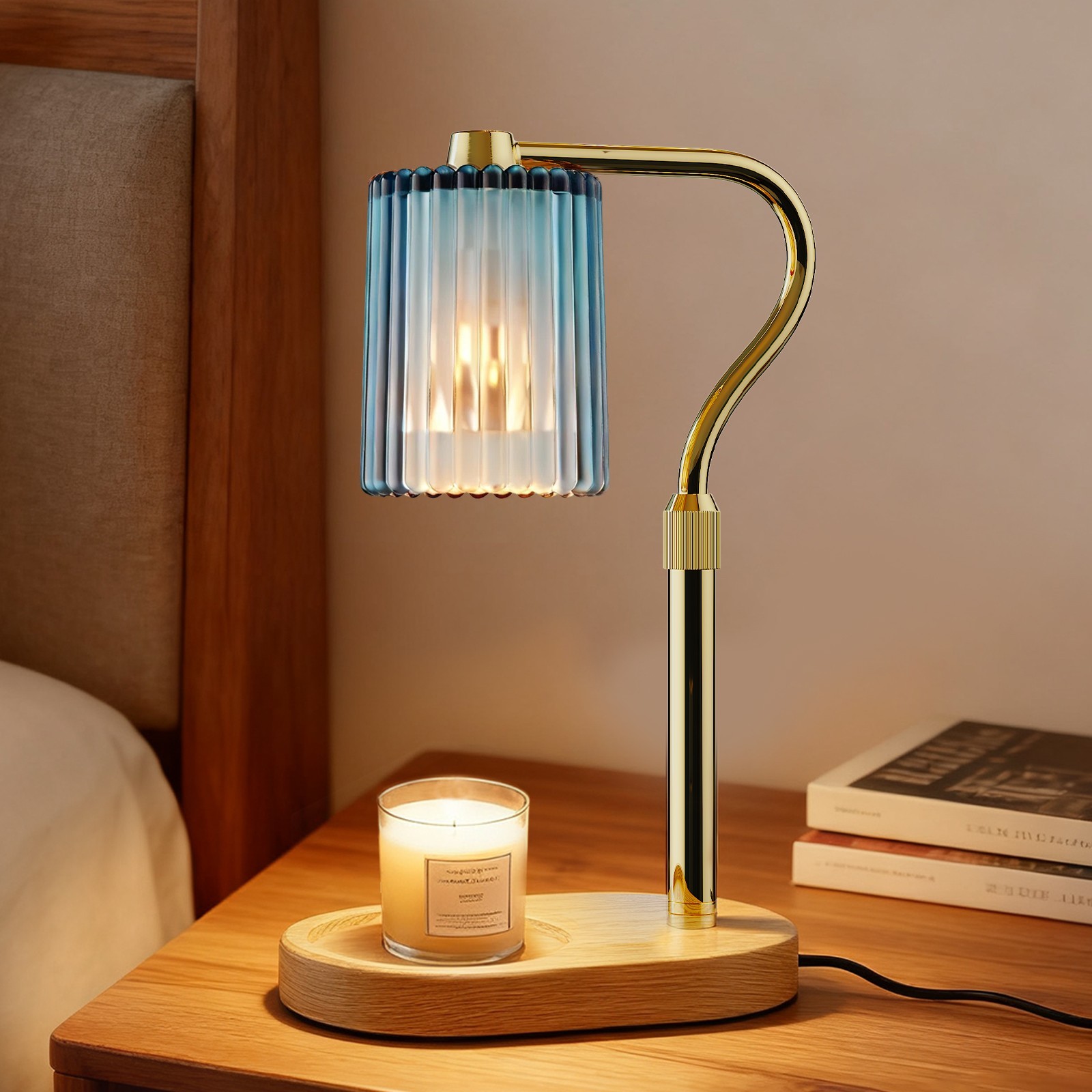 Timer Wax Melting Lamp with Adjustable Height, Dimmable Light, Dual Bulbs