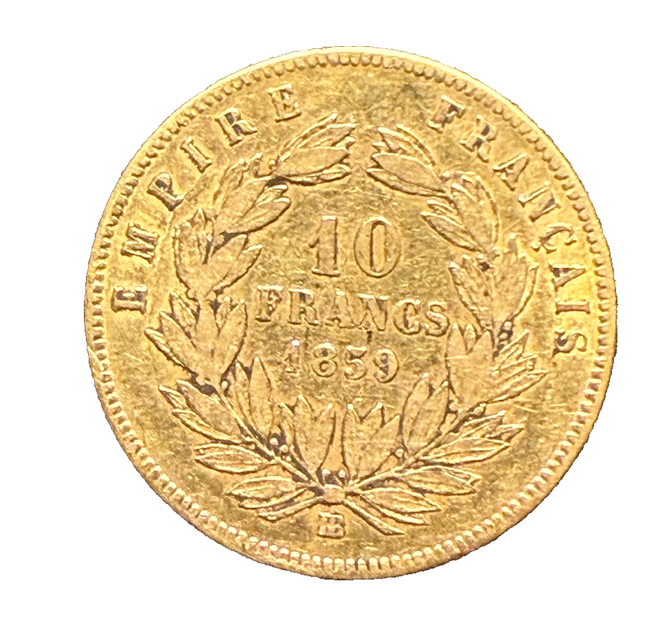 France 1859 BB Gold 10 Francs Circulated Napoleon III | eBay