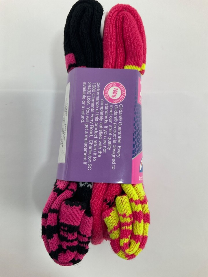 Gildan Smart Basics Girls' 2 Pack Game Socks Shoe Size: 4-10 Multi ...