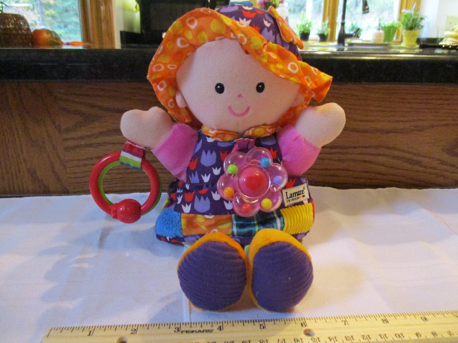Lamaze My Friend First Baby Doll Rattle Car Seat Purple Tulip Hanging ...