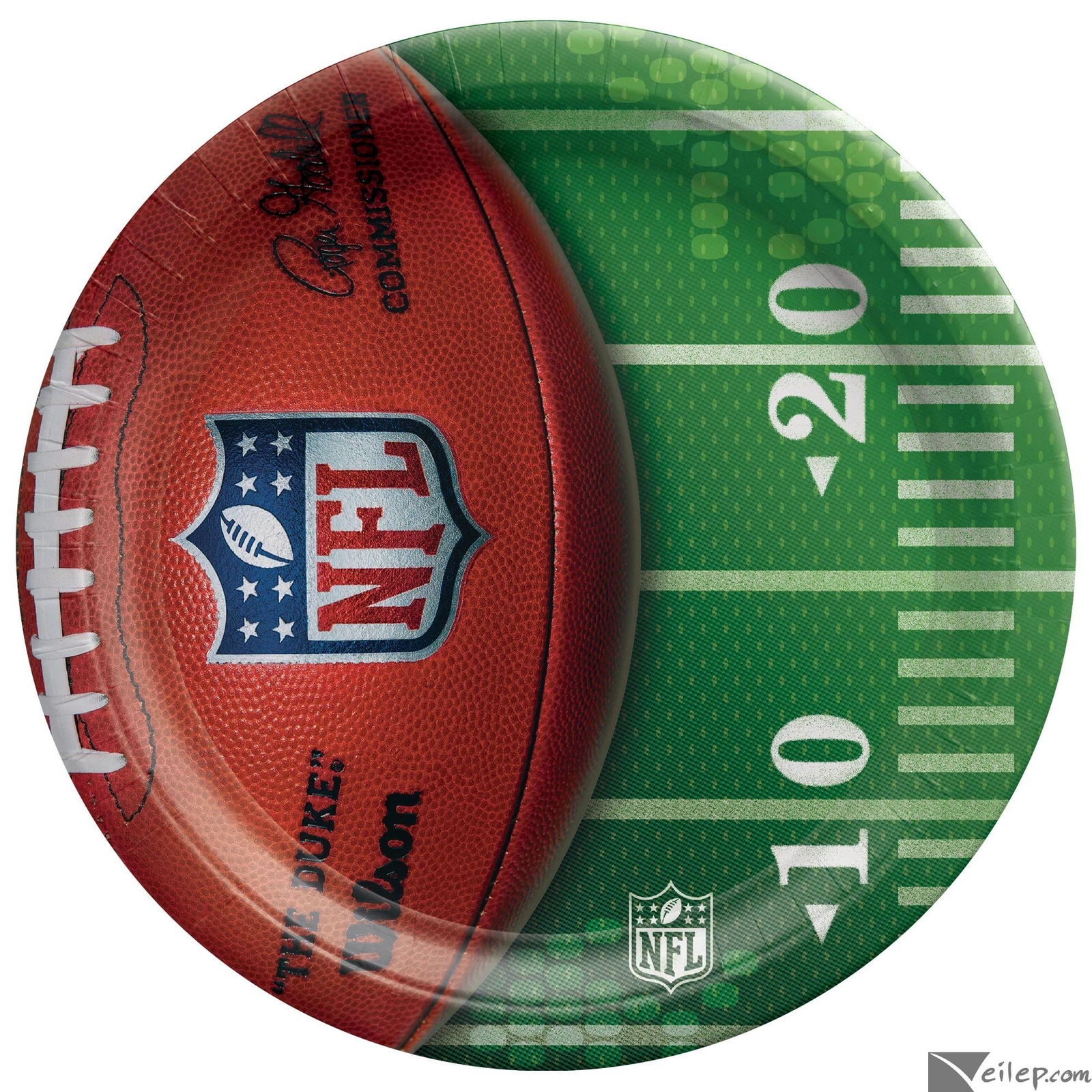 NFL Drive Football Party Tableware 10.5" Round Paper Dinner Plates, 8 ...