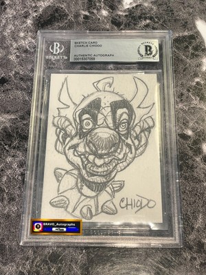 CHARLIE CHIODO SIGNED KILLER KLOWNS FROM OUTER SPACE SKETCH CARD BAS [J ...