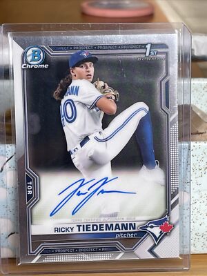 🔥2021 BOWMAN DRAFT RICKY TIEDEMANN 1ST CHROME AUTO AUTOGRAPH #CDA-RTI 🔥 ...