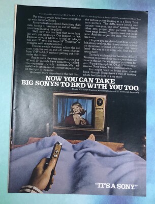 vintage 1970s mag print ad SONY Trinitron remote control television TV ...