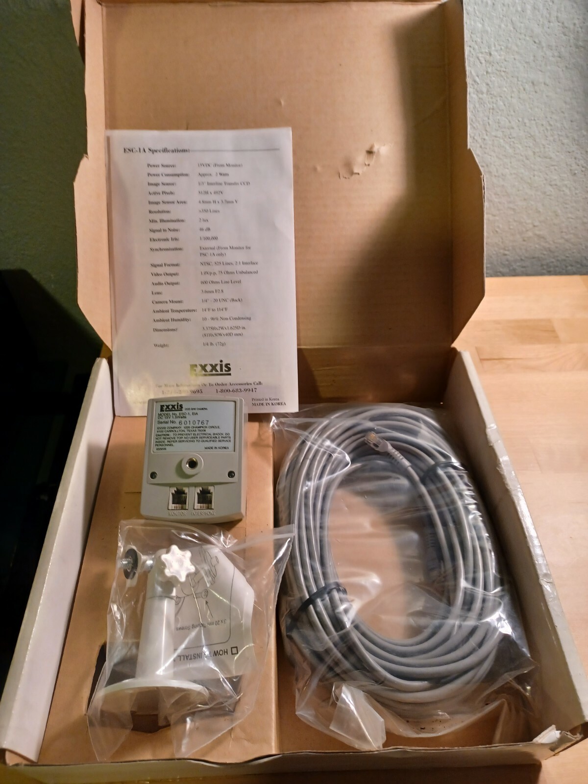 Exxis ccd B/W Camera Model ESC-1A ADD ON-CAMERA KIT | eBay