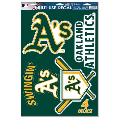 OAKLAND ATHLETICS A'S 4 PC. MULTI-USE DECALS 11"X17" WINDOWS WALLS LIKE ...