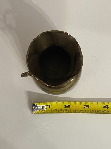 Vintage Brass Vase Vessel with Twisted Rope Tie Fluted Edge 3.75" Tall ...