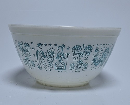 Vintage Turquoise Amish Butterprint Pyrex #402 1 1/2 QT Mixing Bowl ...